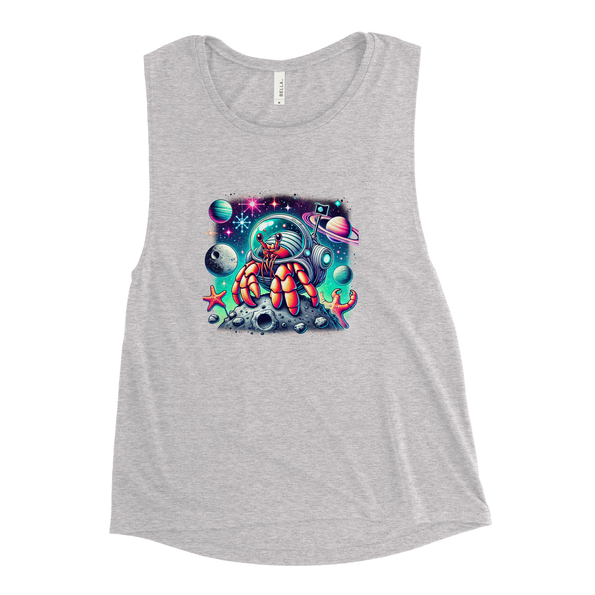 Hermit Crab in Space Fantasy Ladies’ Muscle Tank – The Crab Street Market